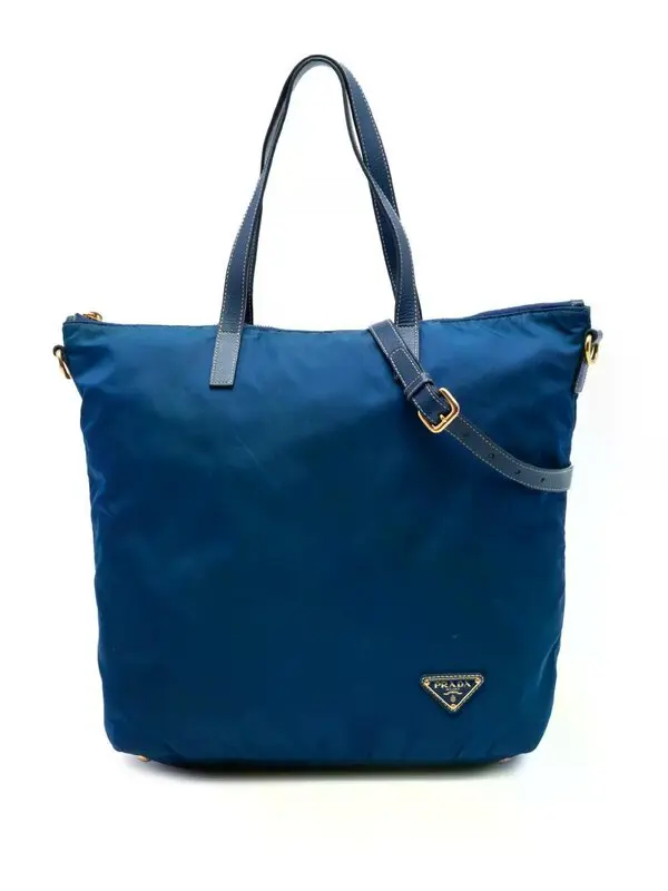 Prada 2013-2026 Tessuto Zip Top Convertible Tote Satchel - Blue