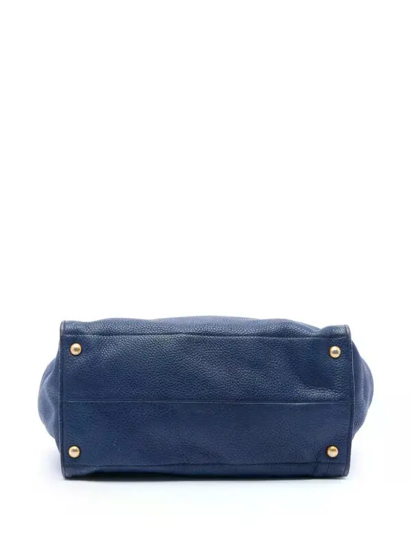 Prada 2000-2013 Vitello Daino Open Convertible Tote Satchel