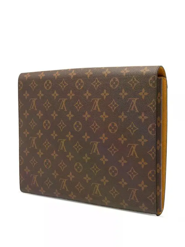 LOUIS VUITTON 1990-2026 Monogram Mark Folder Clutch Bag - Brown