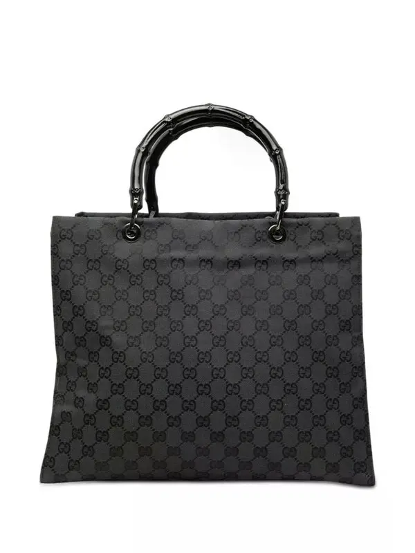 Gucci 2000-2015 Gg Canvas Bamboo Handbag - Grey