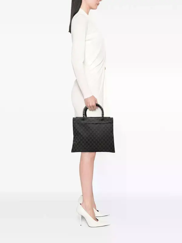Gucci 2000-2015 Gg Canvas Bamboo Handbag