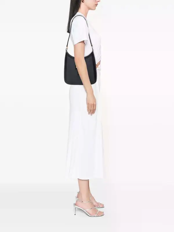 Gucci 2000-2015 Bicolor Canvas And Calfskin Shoulder Bag