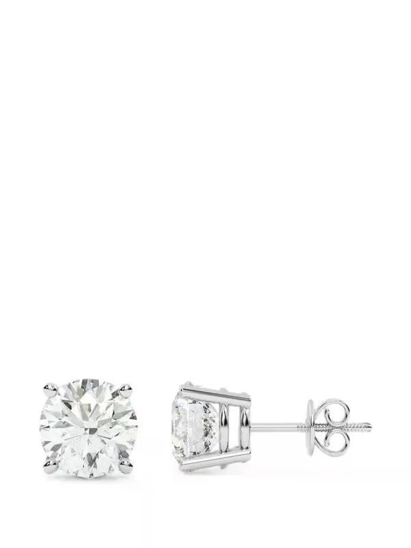 DIAMOND ESSENTIALS Diamond Solitaire Stud Earrings - Silver
