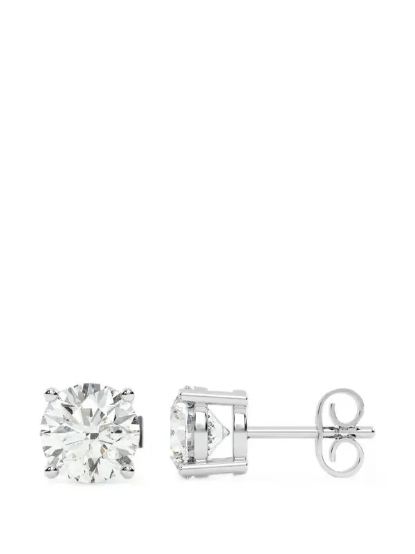 Diamond Essentials 8 Carat Solitaire Stud Earrings In 14k White Gold