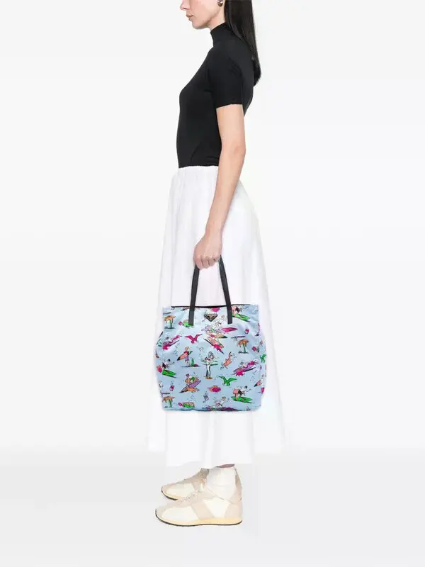 Prada 2021-2026 Tessuto Stampato Surf Tote Bag