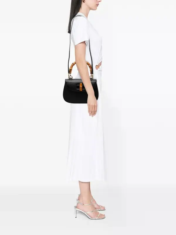 Gucci Grained Calfskin Bamboo Night Satchel