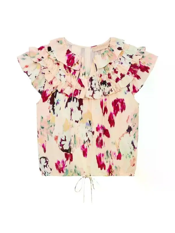 Ulla Johnson Eleonore Ruffled Floral-print Top - Pink