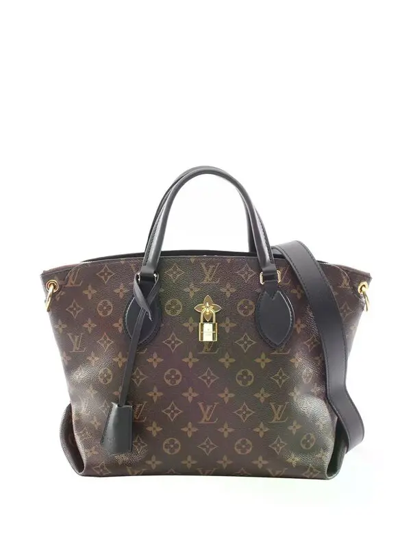 LOUIS VUITTON 2019 Monogram Flower Zipped Tote Mm Satchel - Brown