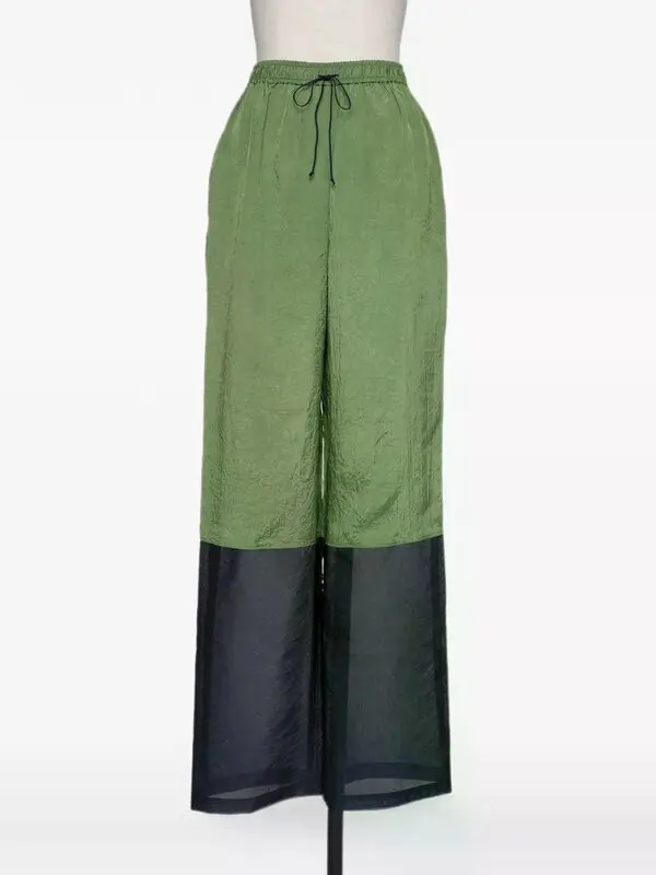 MULLER OF YOSHIOKUBO Two-tone Drawstring Trousers - Green