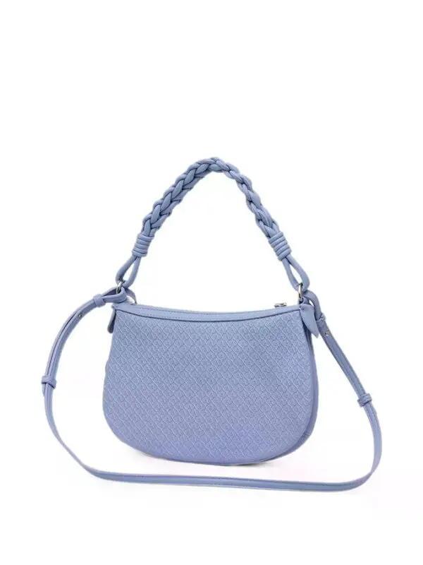 Armani Exchange Mini Monogram-embossed Braided-handle Shoulder Bag - Blue