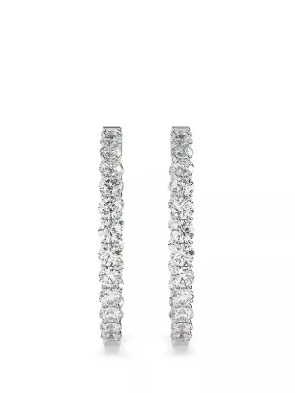 Diamond Essentials 14k White Gold Diamond Hoop Earrings