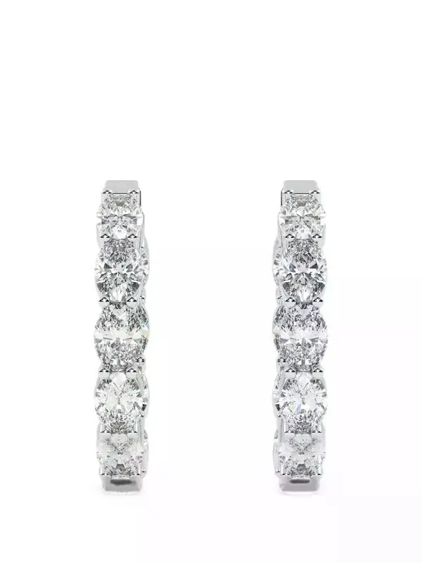 Diamond Essentials 14k White Gold Diamond Hoop Earrings