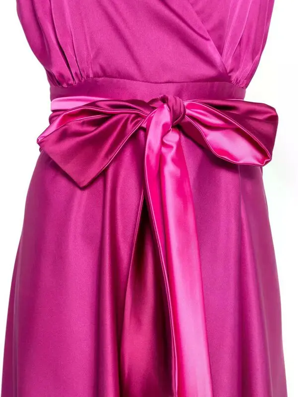 LE RJTANGE V-neck Bow Detail Maxi Dress