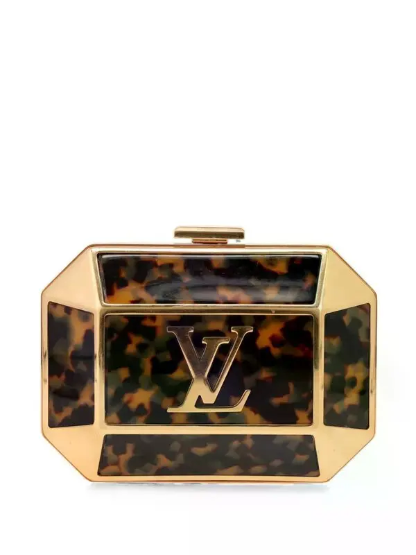 LOUIS VUITTON 2020s Tortoiseshell-effect Clutch Bag - Brown
