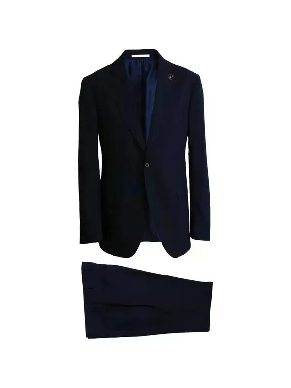 Pal Zileri Logo-pin Single-breasted Suit - Blue
