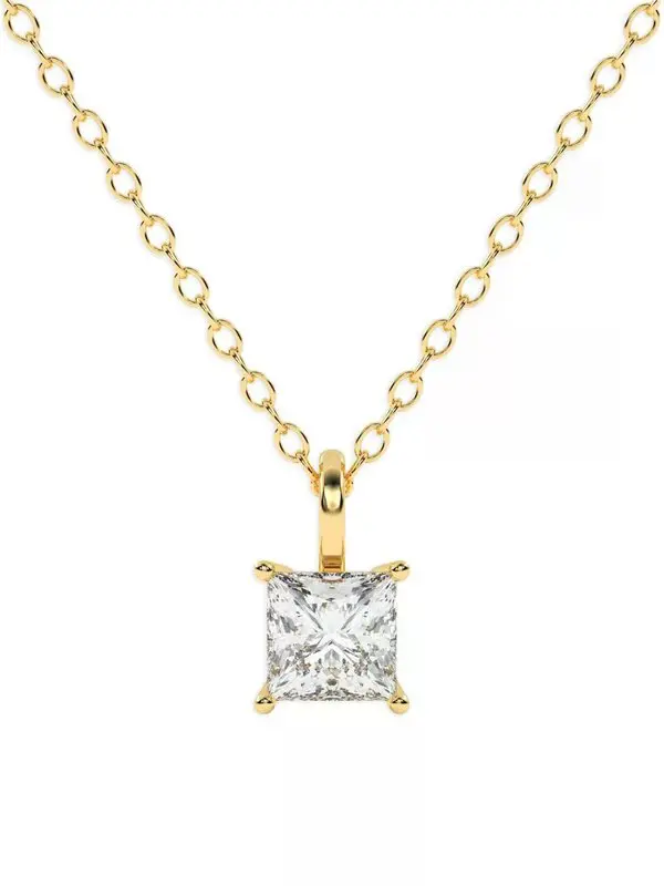 Diamond Essentials Lab-grown Diamond Solitaire Pendant Necklace In 14k Yellow - Gold