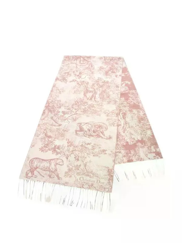 Dior Toile De Jouy Sauvage Printed Scarf - Neutrals