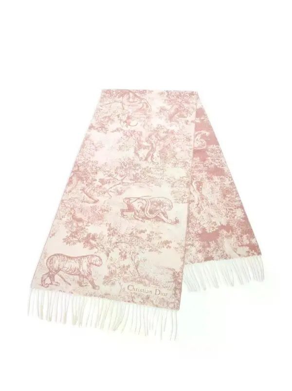 Dior 2010s Toile De Jouy Sauvage Scarf - Neutrals