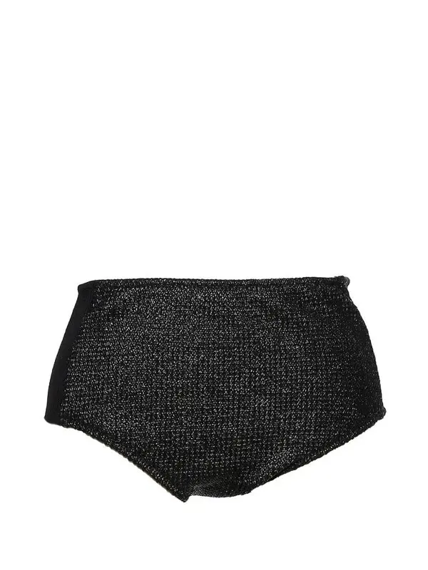 MULLER OF YOSHIOKUBO Raffia High-waist Bikini Bottoms - Black