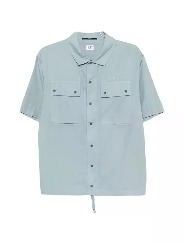 C.P. COMPANY Logo-embroidered Short-sleeve Overshirt