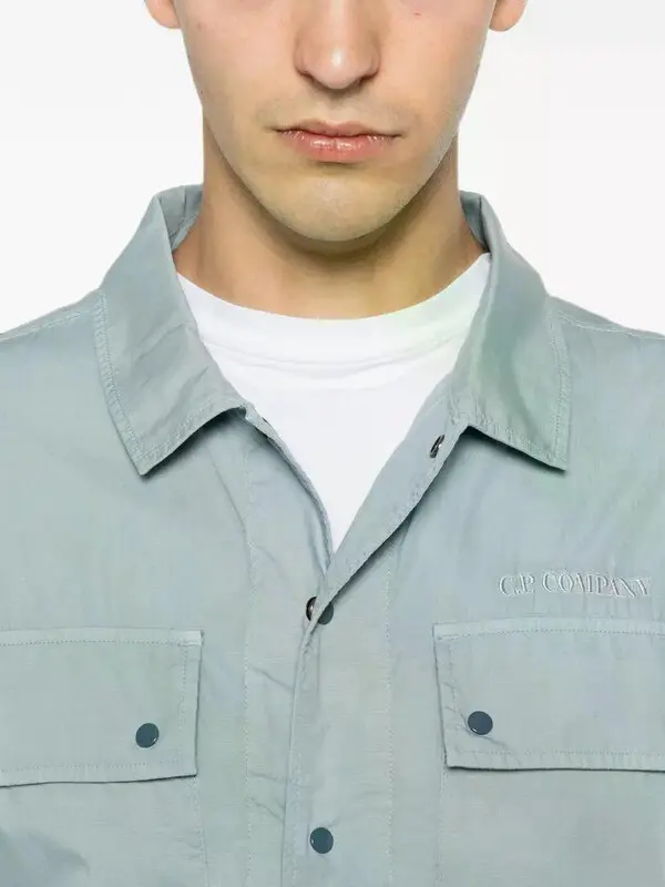 C.P. COMPANY Logo-embroidered Short-sleeve Overshirt