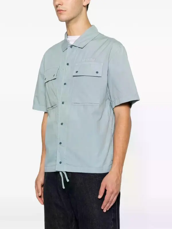 C.P. COMPANY Logo-embroidered Short-sleeve Overshirt