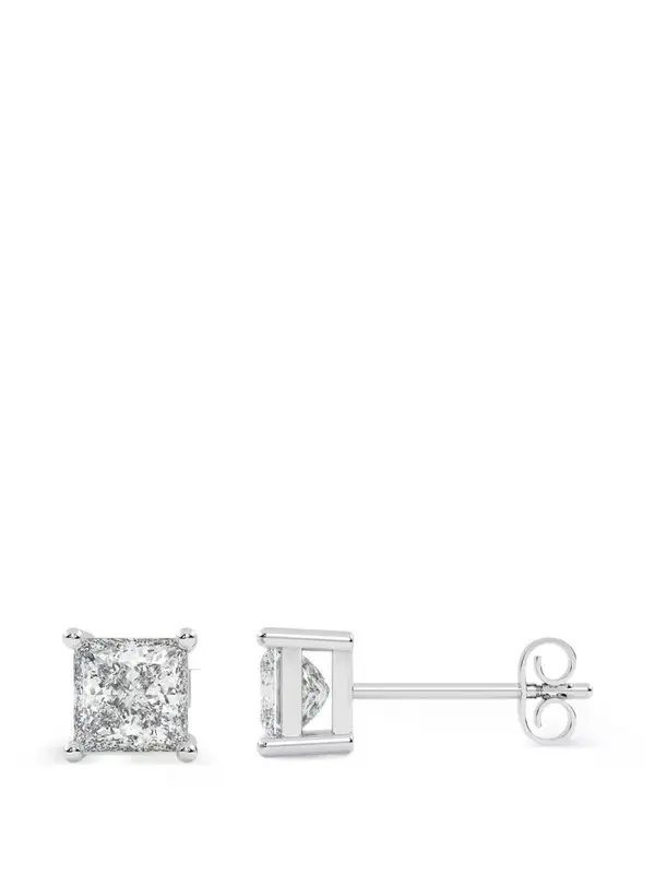 Diamond Essentials 14k White Gold Princess-cut Diamond Stud Earrings