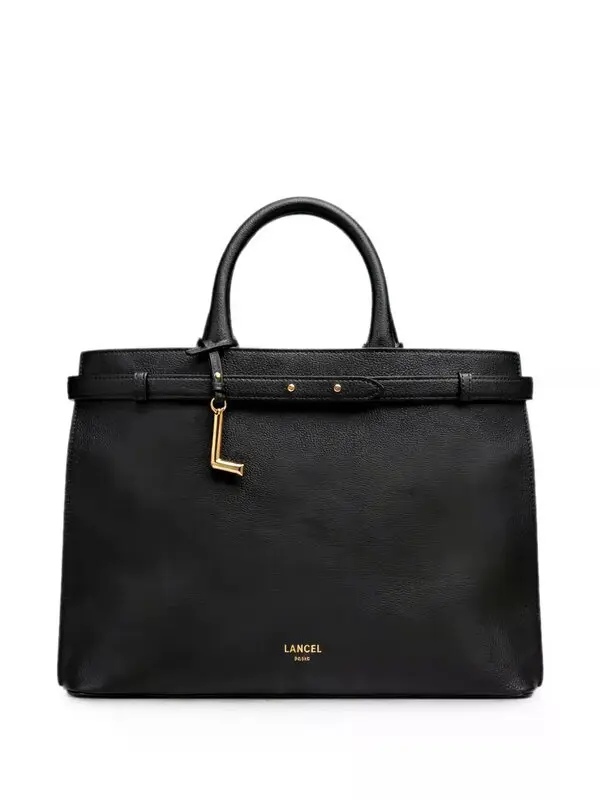 LANCEL Faubourg Logo-charm Grained-leather Tote Bag - Black