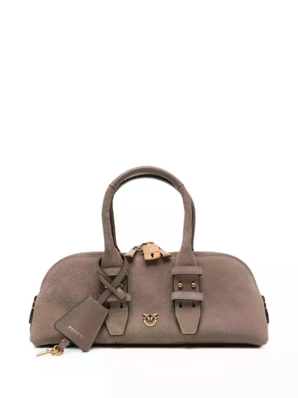 Pinko Love Birds-plaque Suede Tote Bag