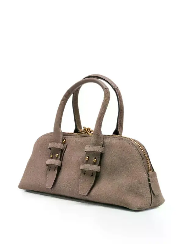 Pinko Love Birds-plaque Suede Tote Bag