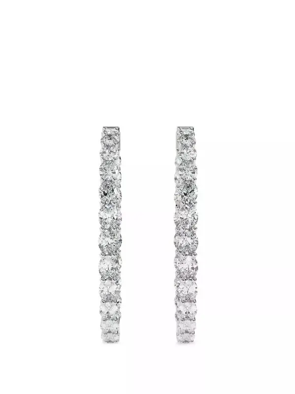 Diamond Essentials Diamond Hoop Earrings - Silver