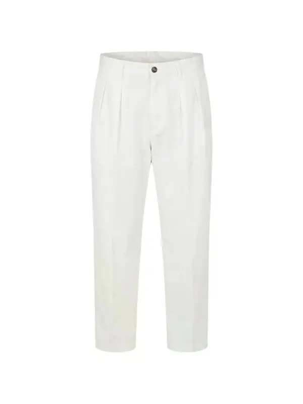 NINE:INTHE:MORNING Pleated Cotton Trousers - White