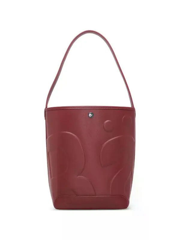 RALLY MOVEMENT The Bag Whisper Embossed Bucket Bag - Red