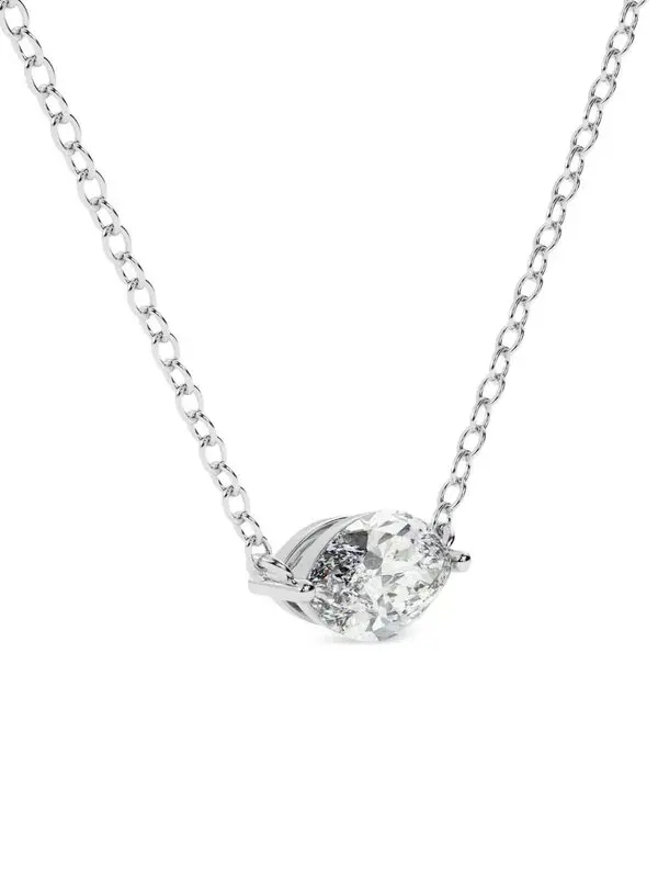 Diamond Essentials 14k White Gold Marquise-cut Laboratory-grown Diamond Necklace