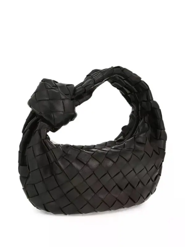 Bottega Veneta 2020s Mini Jodie Intrecciato Handbag - Black