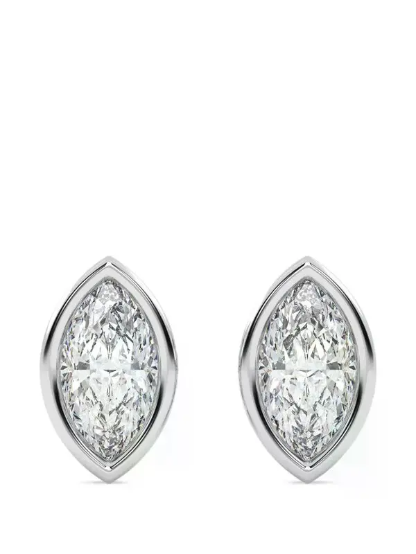 Diamond Essentials Lab-grown Diamond Solitaire Marquise Earrings - Silver