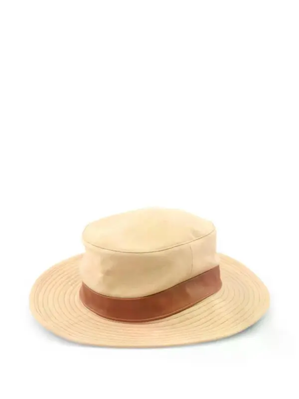 Hermès Linen Hat With Leather Trim - Neutrals