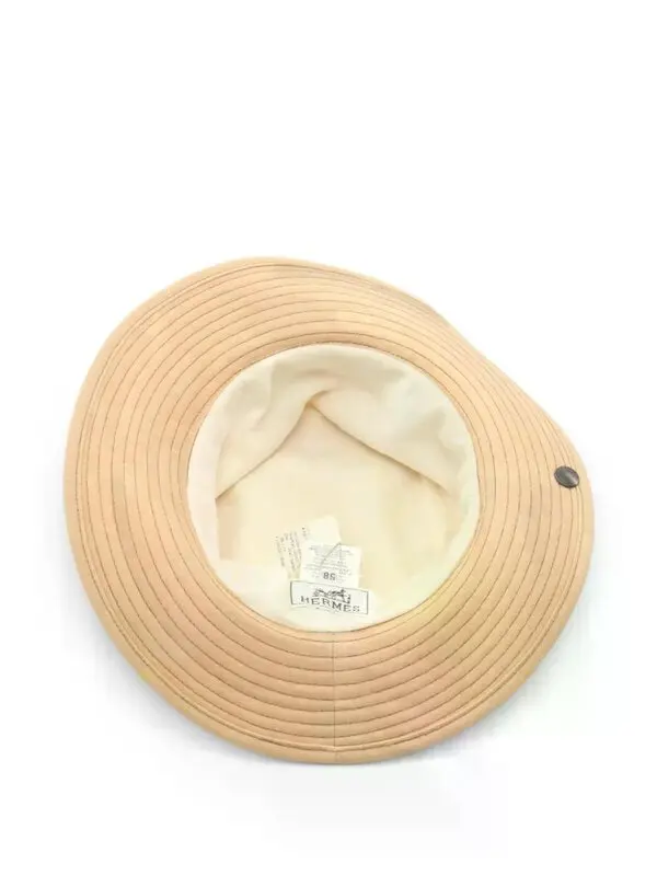 Hermès Linen Hat With Leather Trim