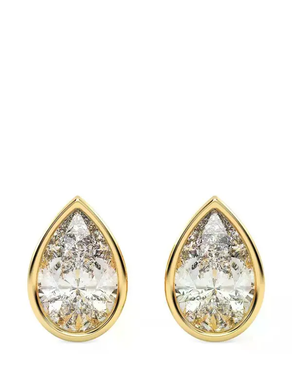 Diamond Essentials 14k Yellow Pear-cut Diamond Solitaire Earrings - Gold