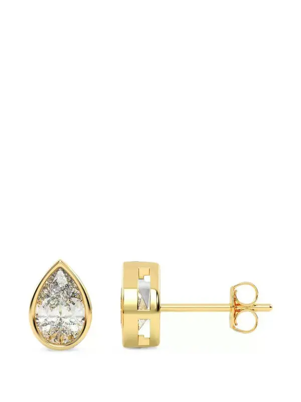 Diamond Essentials 14k Yellow Pear-cut Diamond Solitaire Earrings