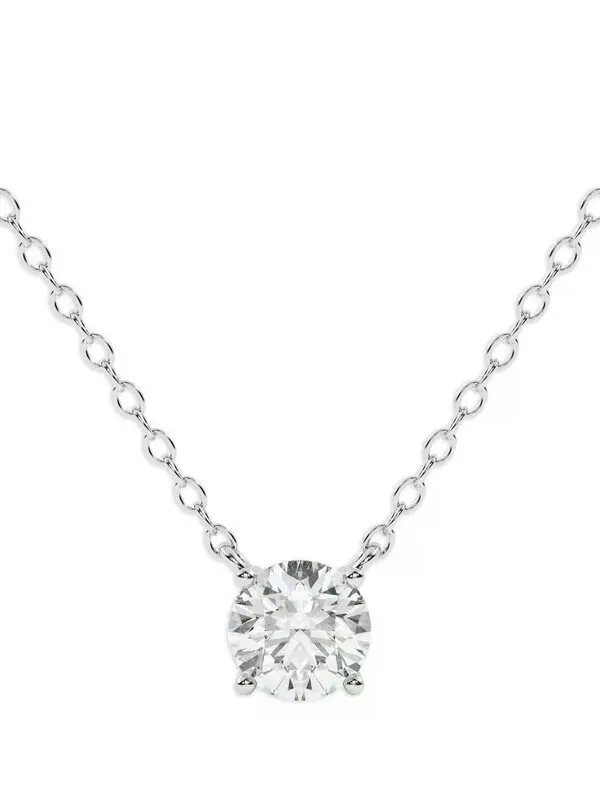 DIAMOND ESSENTIALS 0.75 Carat Solitaire Necklace In 14k White Gold - Silver