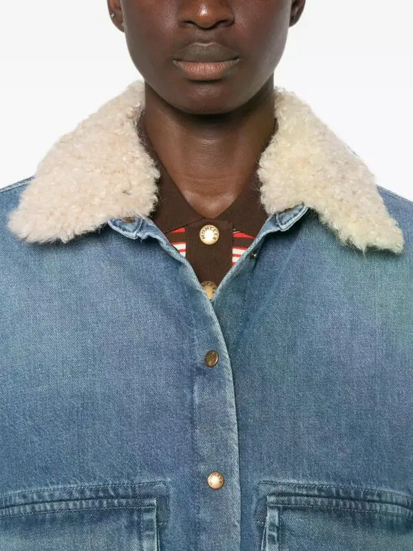 Moncler Long Sleeve Jacket With Fur Trim