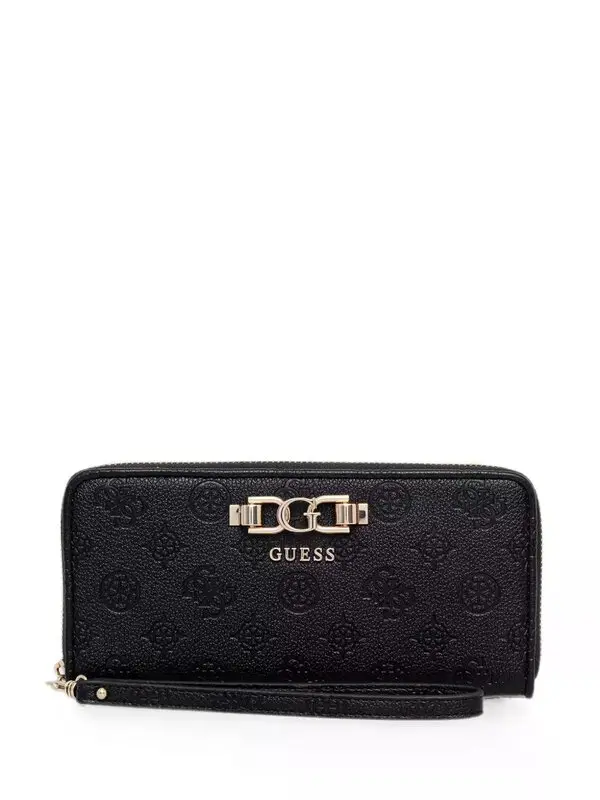Guess Anise Monogram-debossed Logo-plaque Wallet - Black