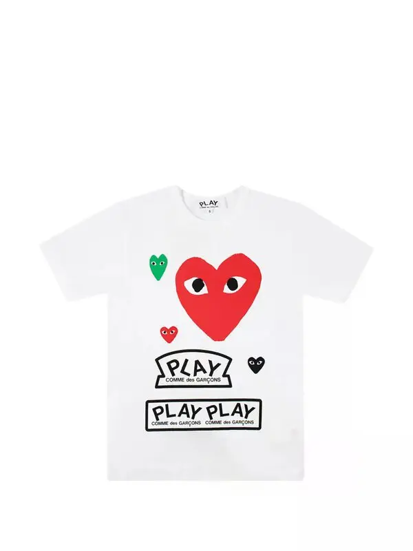 Comme Des Garçons Logo Heart T-shirt - White