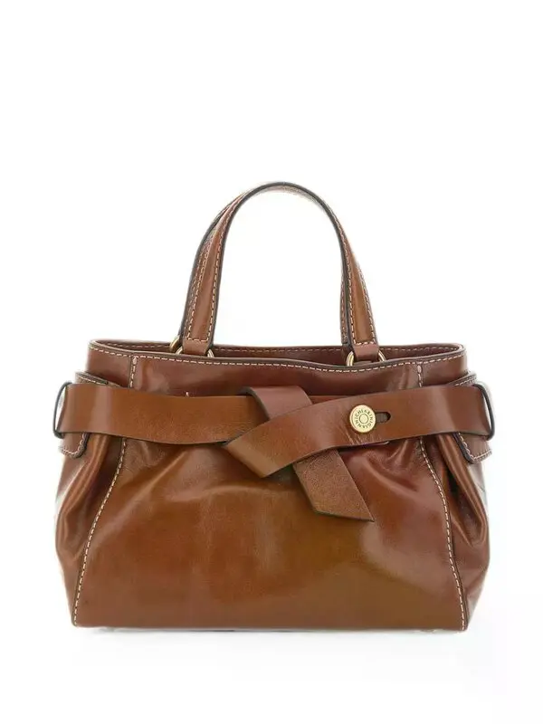 GIANNI CHIARINI Small Miranda Knotted Leather Tote Bag - Brown