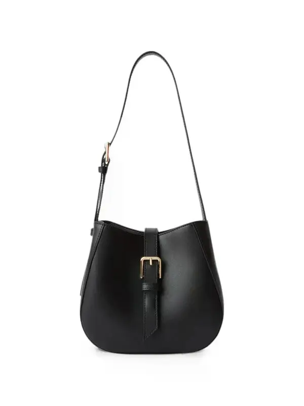 Furla Large Buckle-detail Leather Bucket Bag - Black