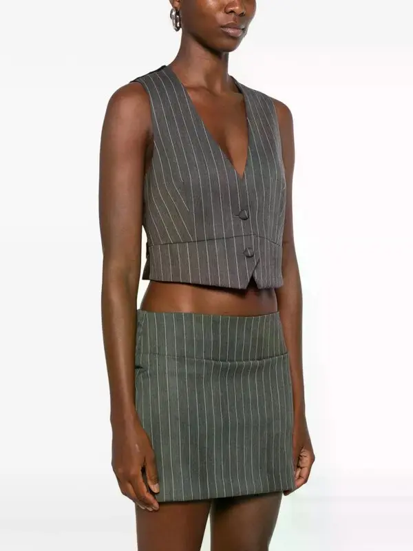 DONDUP Pinstripe-pattern Cropped Waistcoat