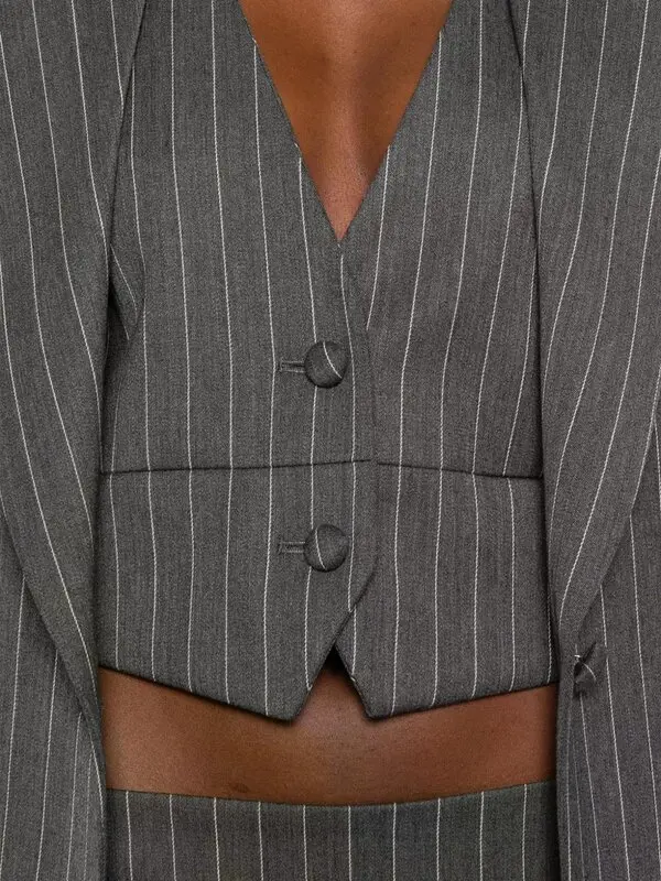 DONDUP Pinstripe-pattern Cropped Waistcoat