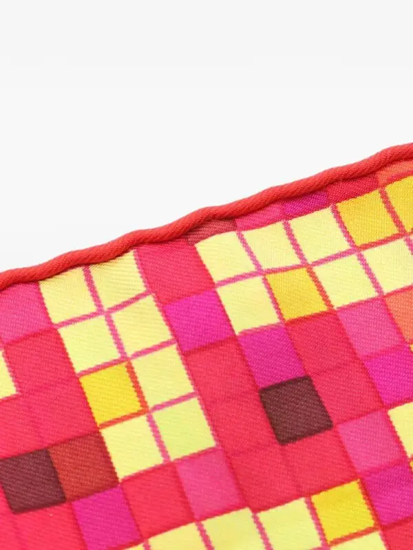 Hermès 2010s Mosaique Au 24 Fringe Scarf - Pink