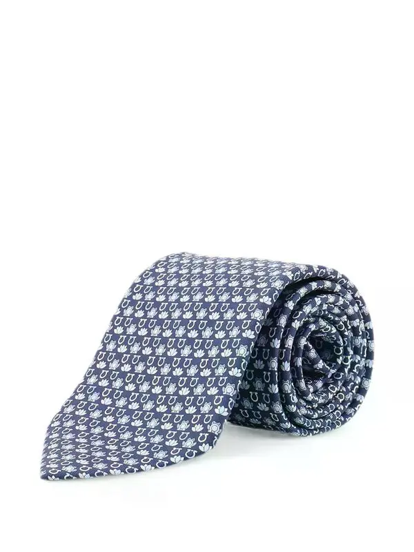 FERRAGAMO Frog-print Silk Tie